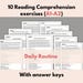 10 Pcs Reading Comprehension Worksheets Daily Routine Vocabulary ...