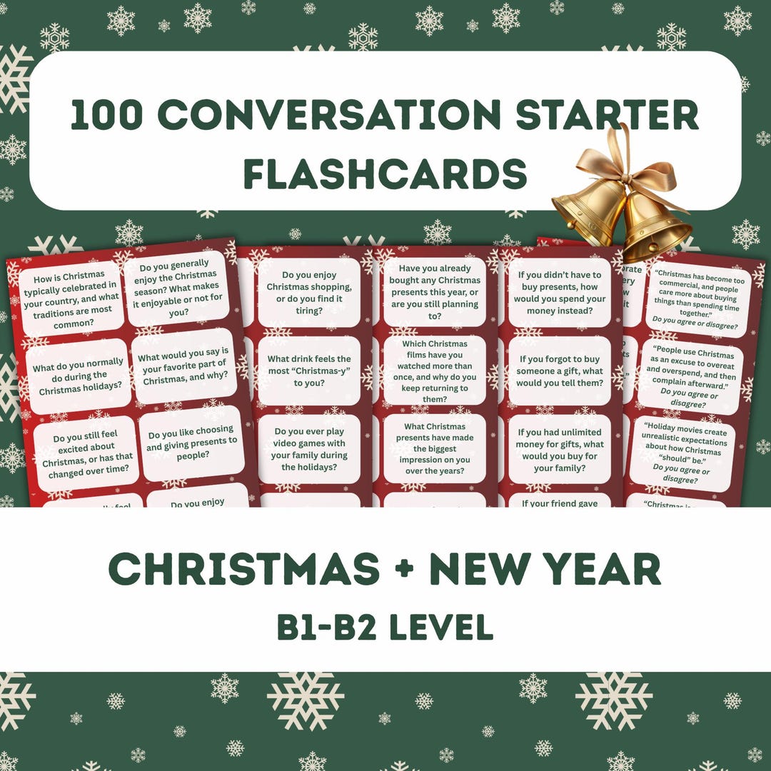 100 ESL Christmas & New Year Conversation Starters for B1–B2 Learners ...
