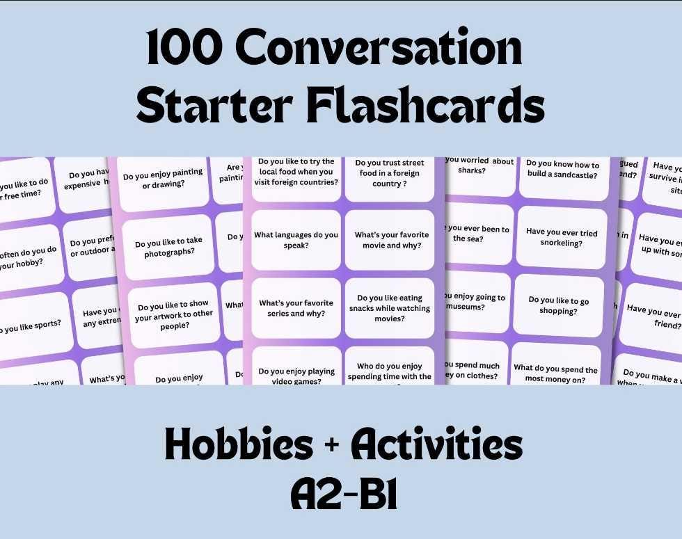 ESL Conversation Starter Flashcards: A1-B2 Level Speaking Prompts (PDF ...