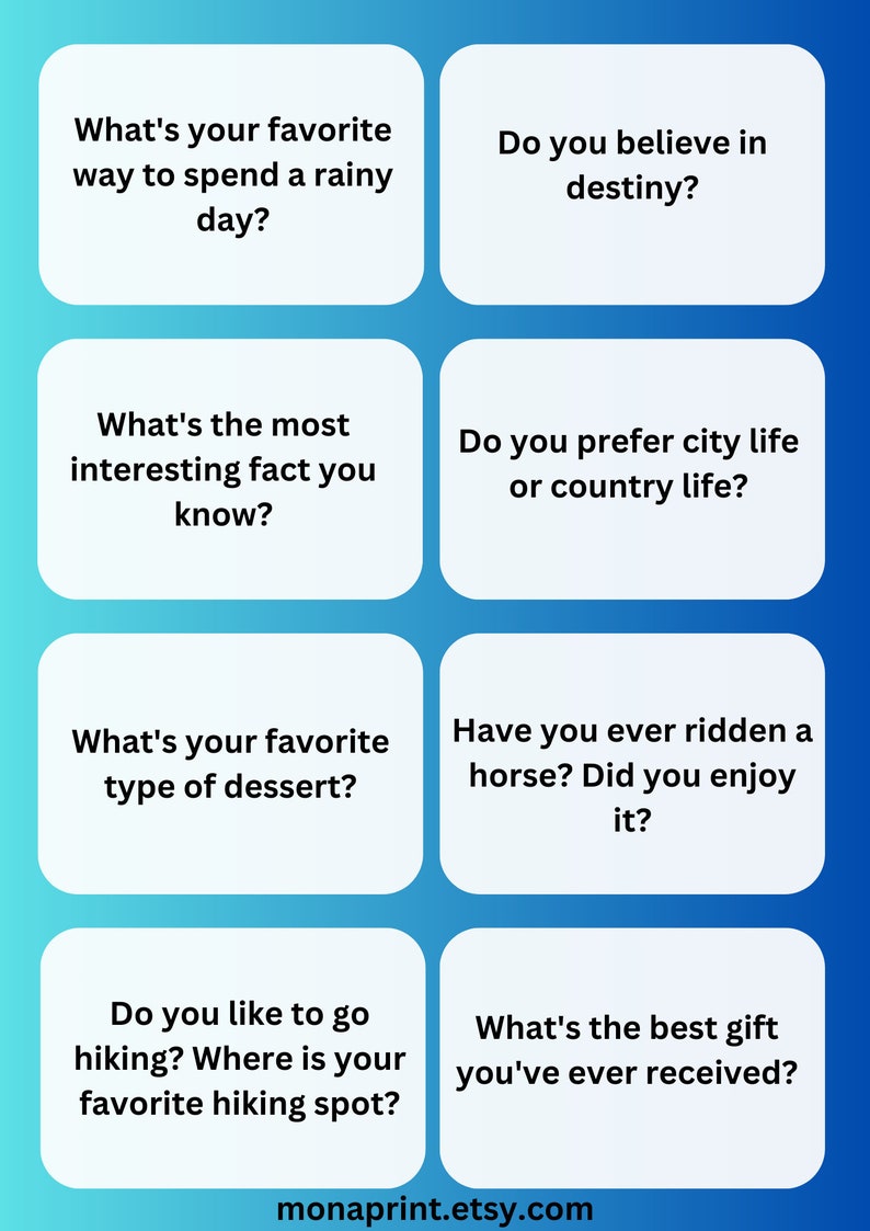 100 ESL Conversation Starter Flashcards - A2-B1 Level Speaking Prompts ...