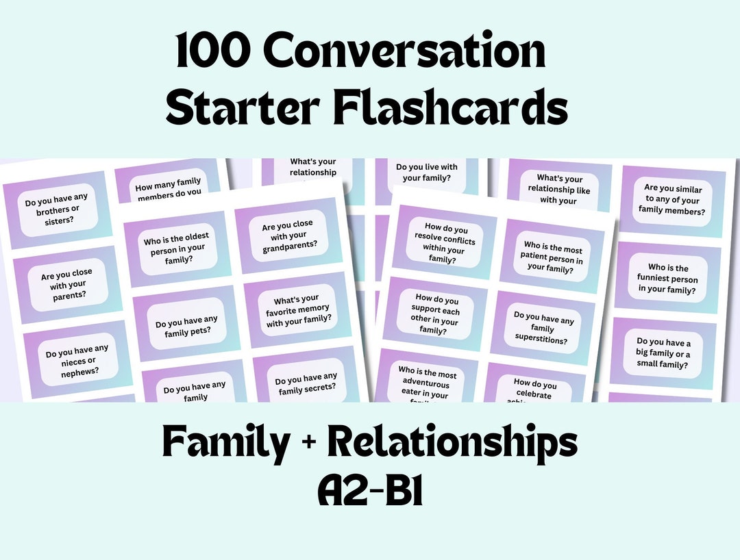 Family and Relationships Conversation Starter Flashcards for English ...