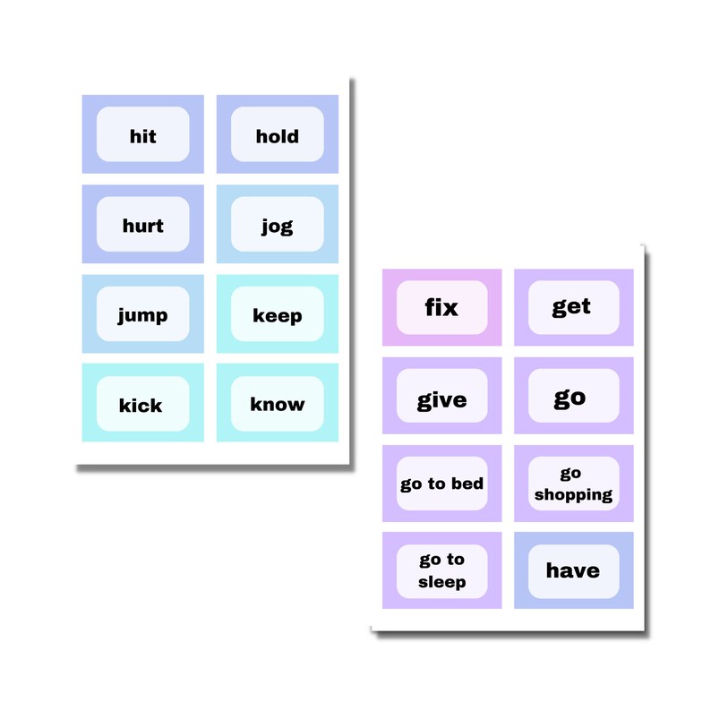 ESL Verbs Flashcards for Beginners: English Classroom & Homeschool ...