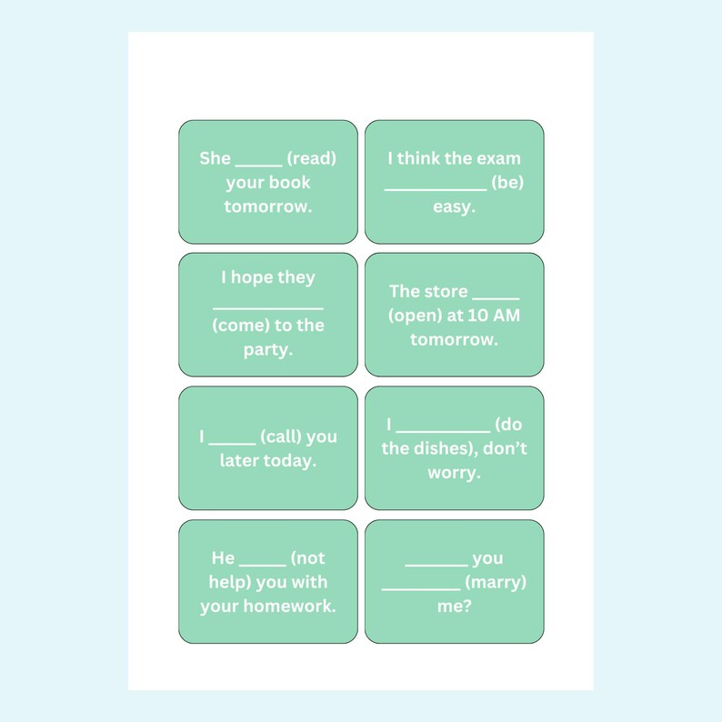 ESL Grammar Game: English Verb Tenses Board Game - Etsy