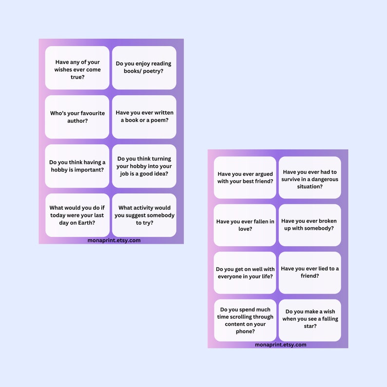 100 ESL Conversation Starter Flashcards for Beginners A2-B1 Speaking ...