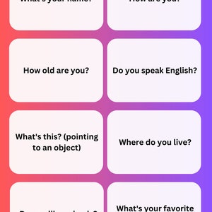 100 ESL Conversation Starter Flashcards: A1-A2 Level (printable) - Etsy