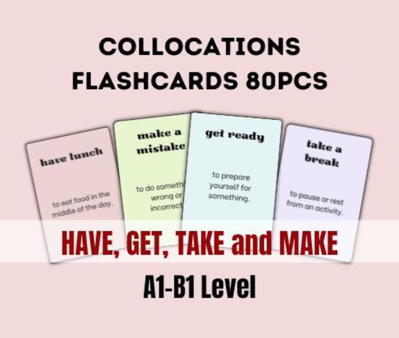 ESL Vocabulary Flashcards: Common Phrases, Collocations (PDF Pattern ...