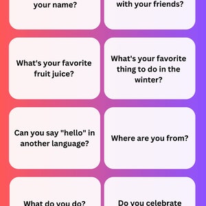 100 ESL Conversation Starter Flashcards: A1-A2 Level (printable) - Etsy