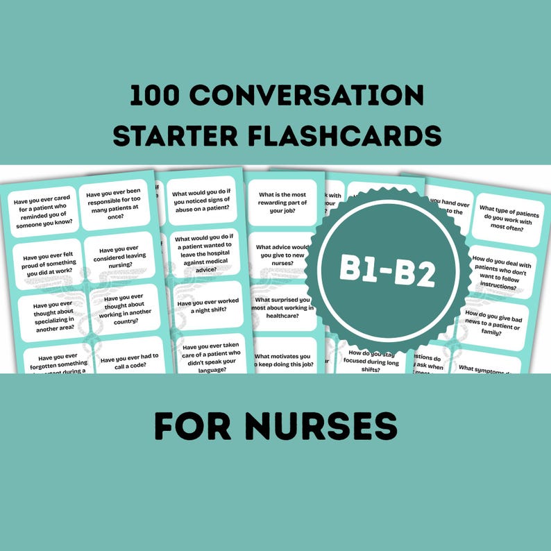 Medical English Speaking Cards | ESL Nursing Conversation Starters (PDF ...