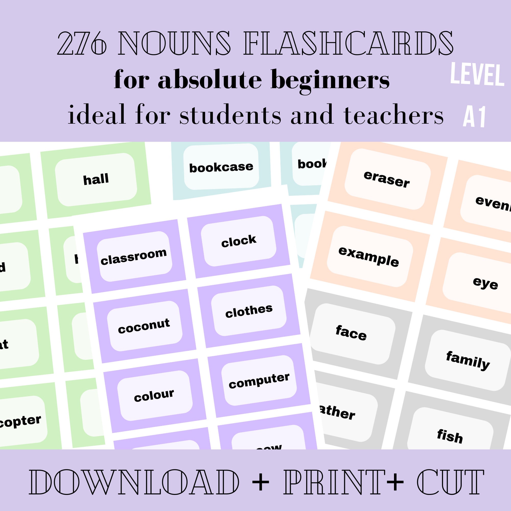 ESL Flashcard Bundle for Absolute Beginners Basic Vocabulary Flashcards ...