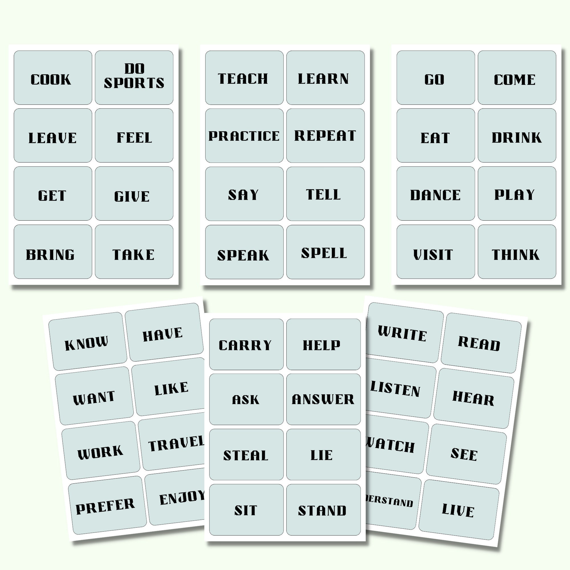 ESSENTIAL VOCABULARY FLASHCARDS for Absolute Beginners All Topic ...