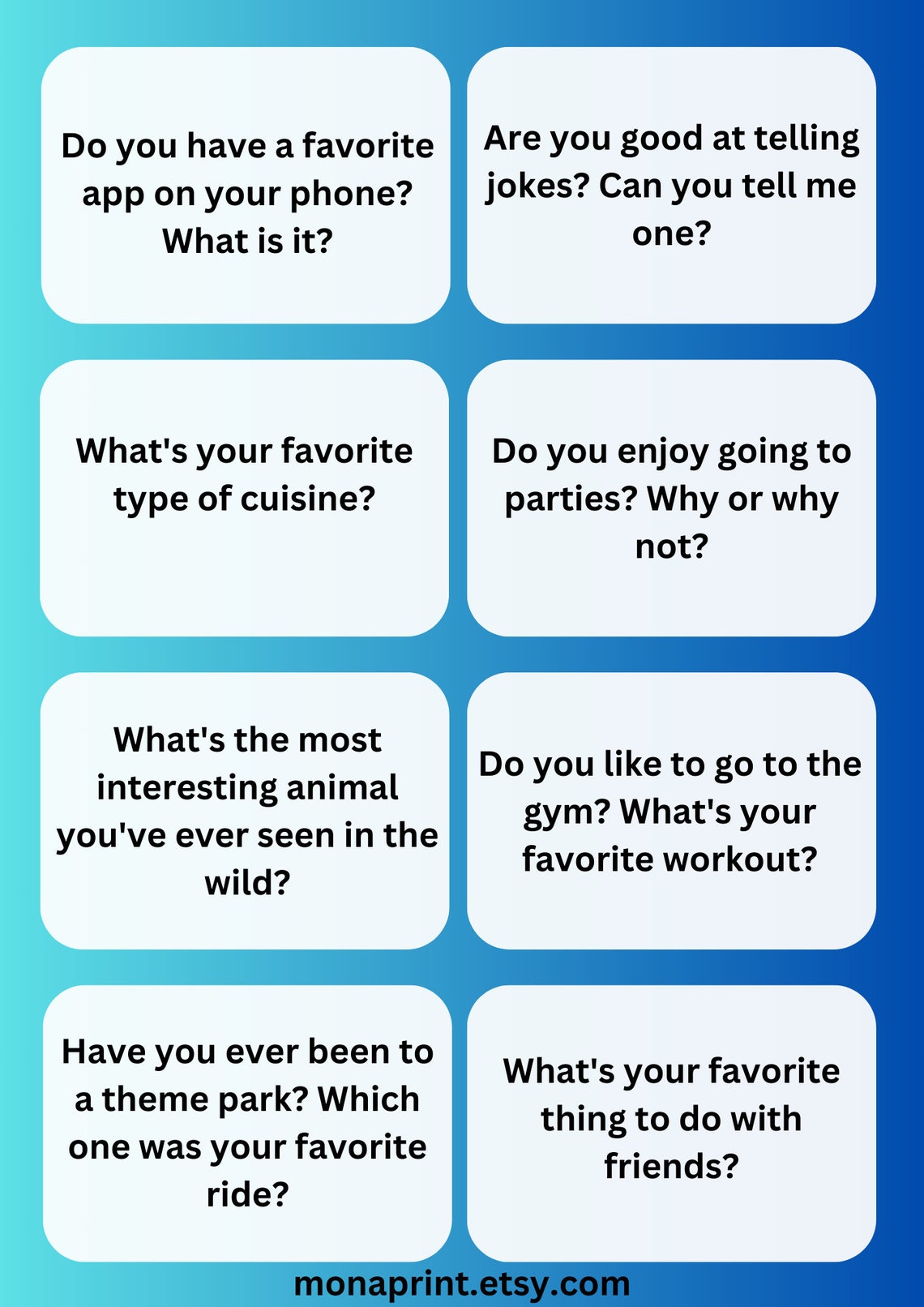 100 ESL Conversation Starter Flashcards - A2-B1 Level Speaking Prompts ...