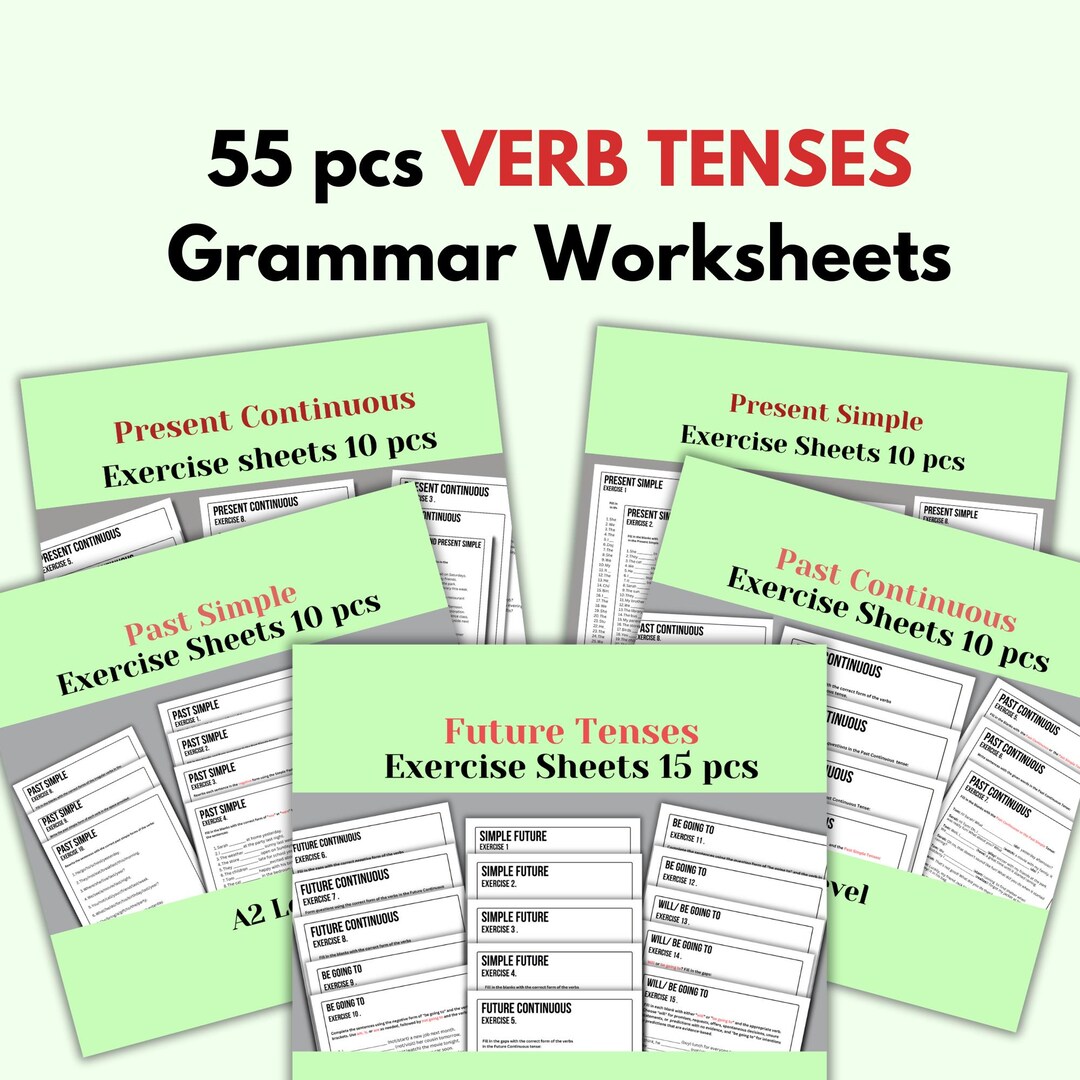 55pcs ESL Grammar Worksheets for Beginners A1-A2 Level With Answer Key ...