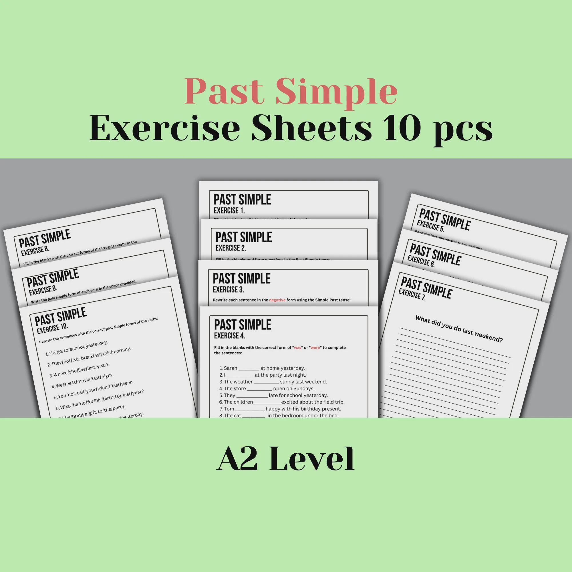 EFL/ESL Grammar Worksheets Bundle – 95 Beginner Exercises (A1-A2) (PDF ...