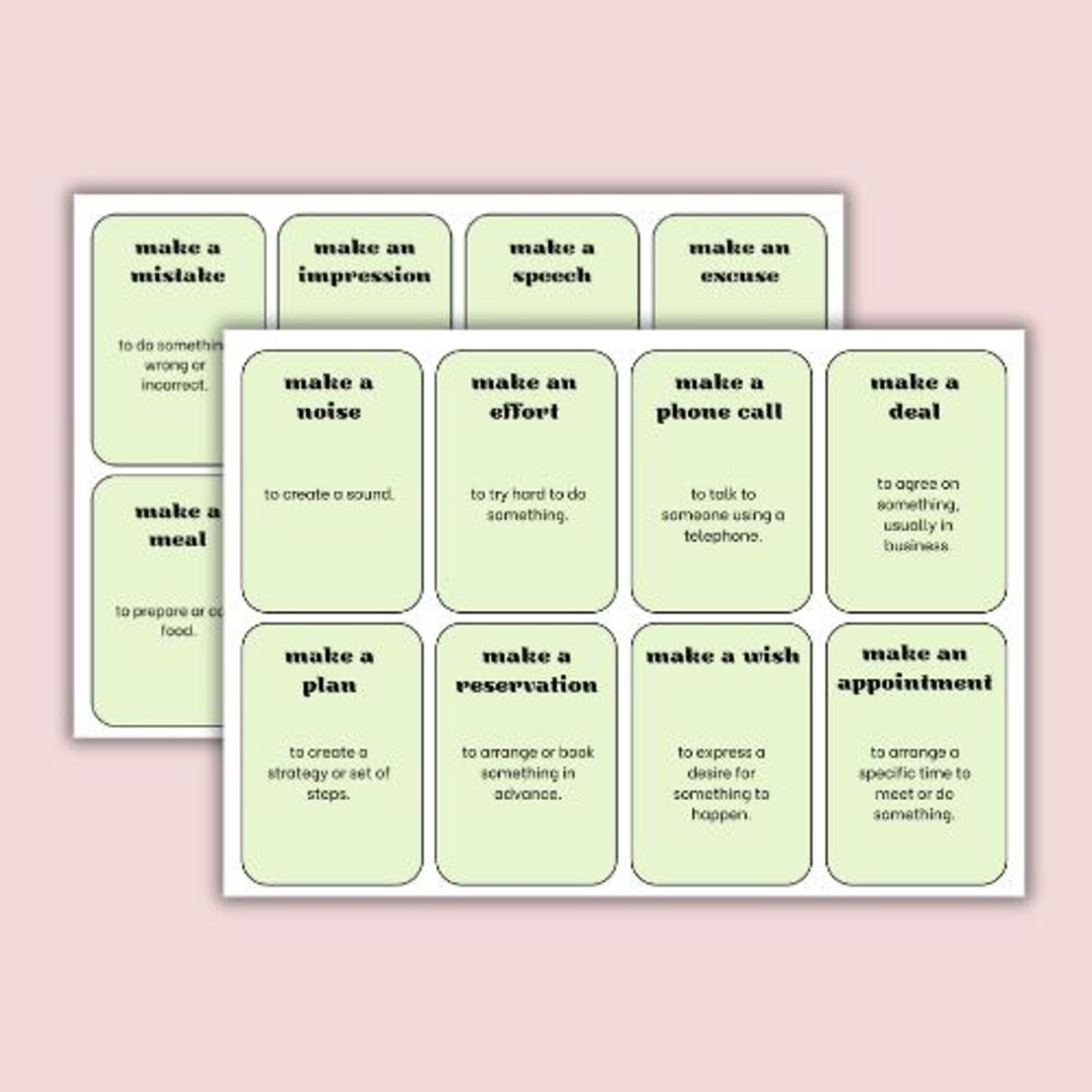 ESL Vocabulary Flashcards: Common Phrases, Collocations (PDF Pattern ...