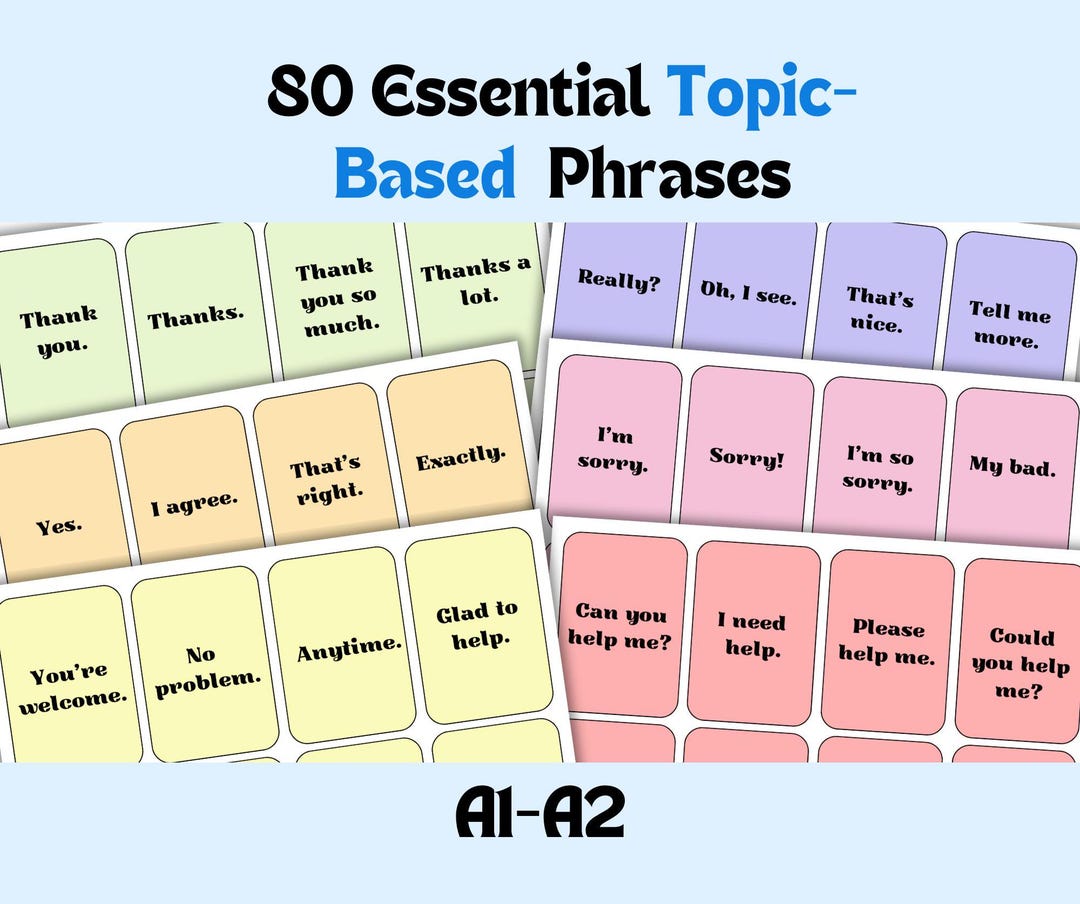 ESL Flashcards: 80 Essential English Phrases (A1-A2 Level) (digital ...