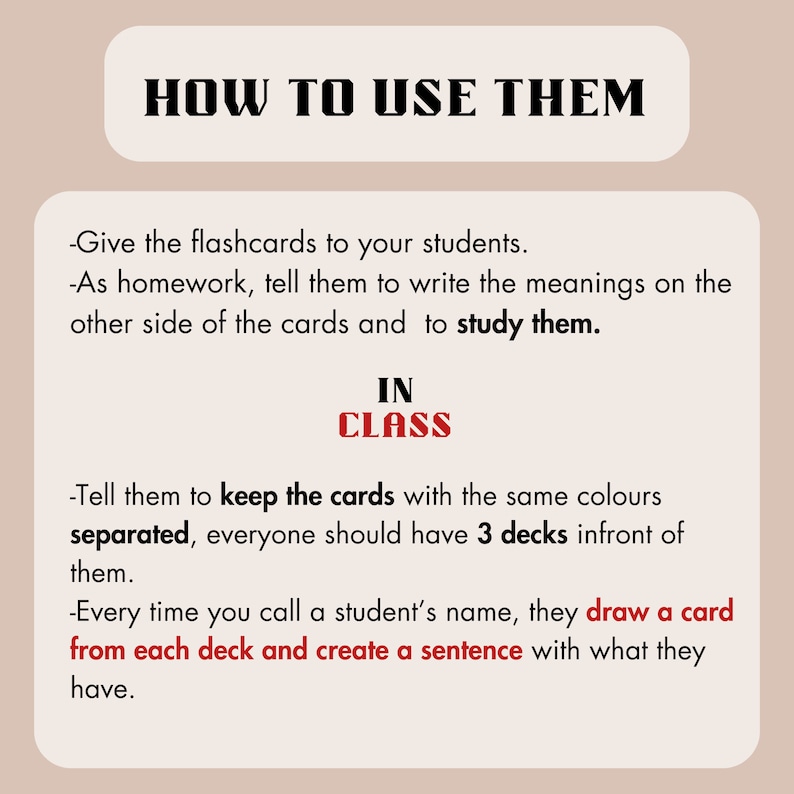 Sentence Building Flashcards for ESL Learners, Practice the Tenses and ...