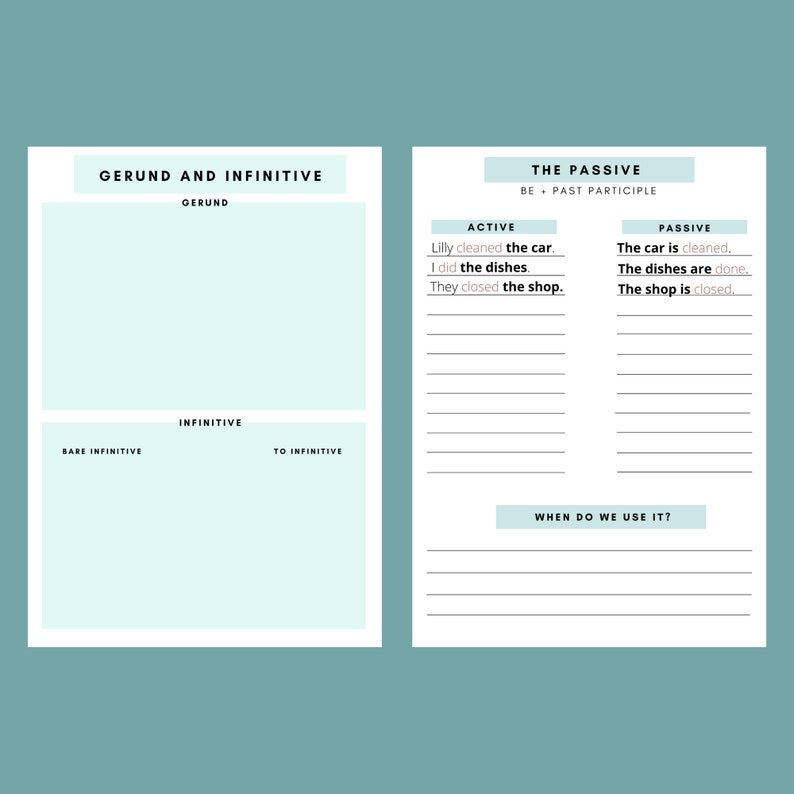 A2 Level English Grammar Topic Tracker Notes for ESL Beginners, Size A4 ...