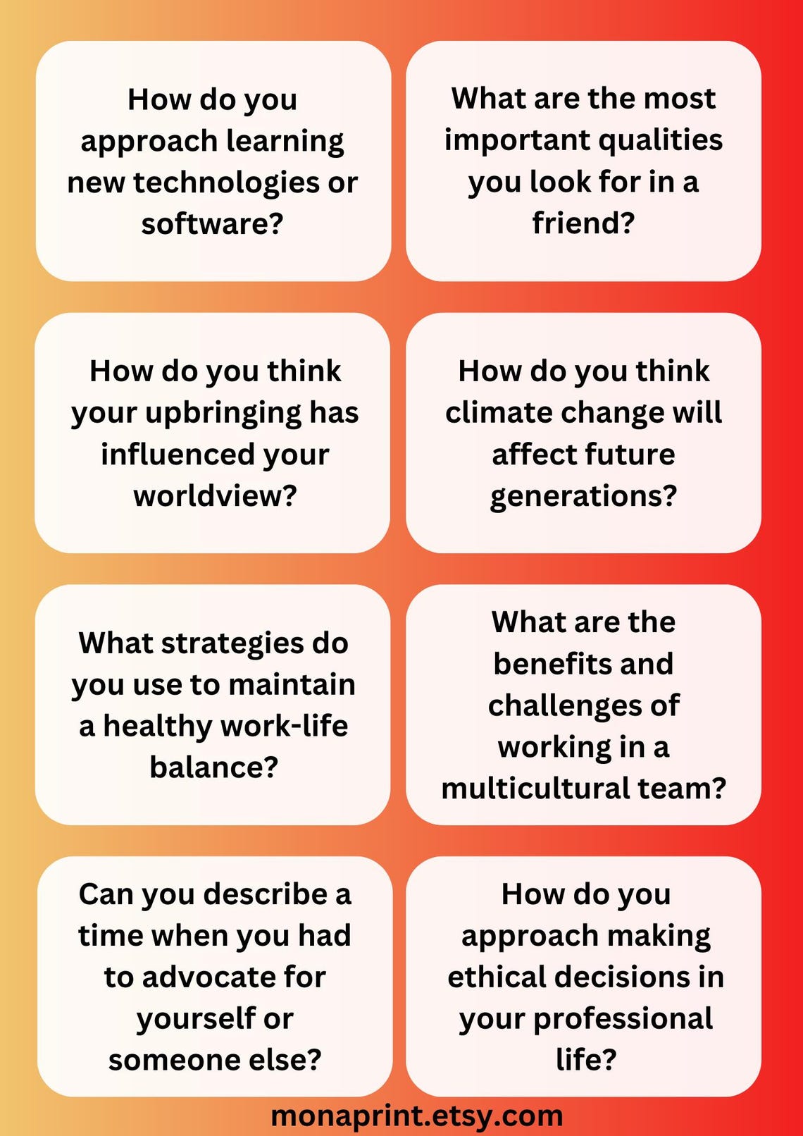 100 ESL Conversation Starter Flashcards for B2 Level Students Upper ...