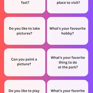 100 ESL Conversation Starter Flashcards: A1-A2 Level (printable) - Etsy