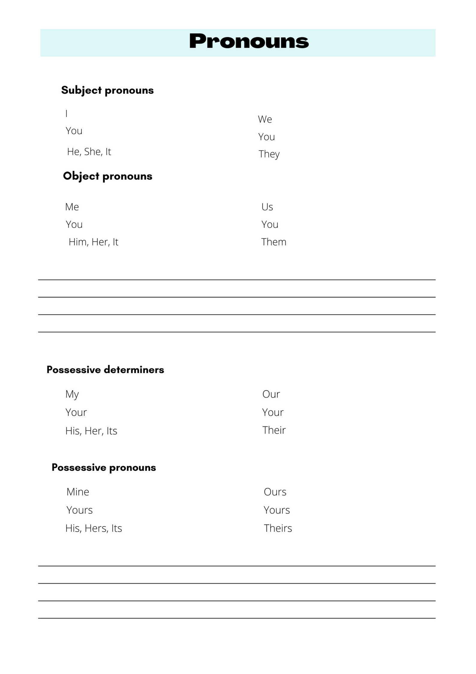 Comprehensive English Grammar Tracker Educational Sheets for English ...