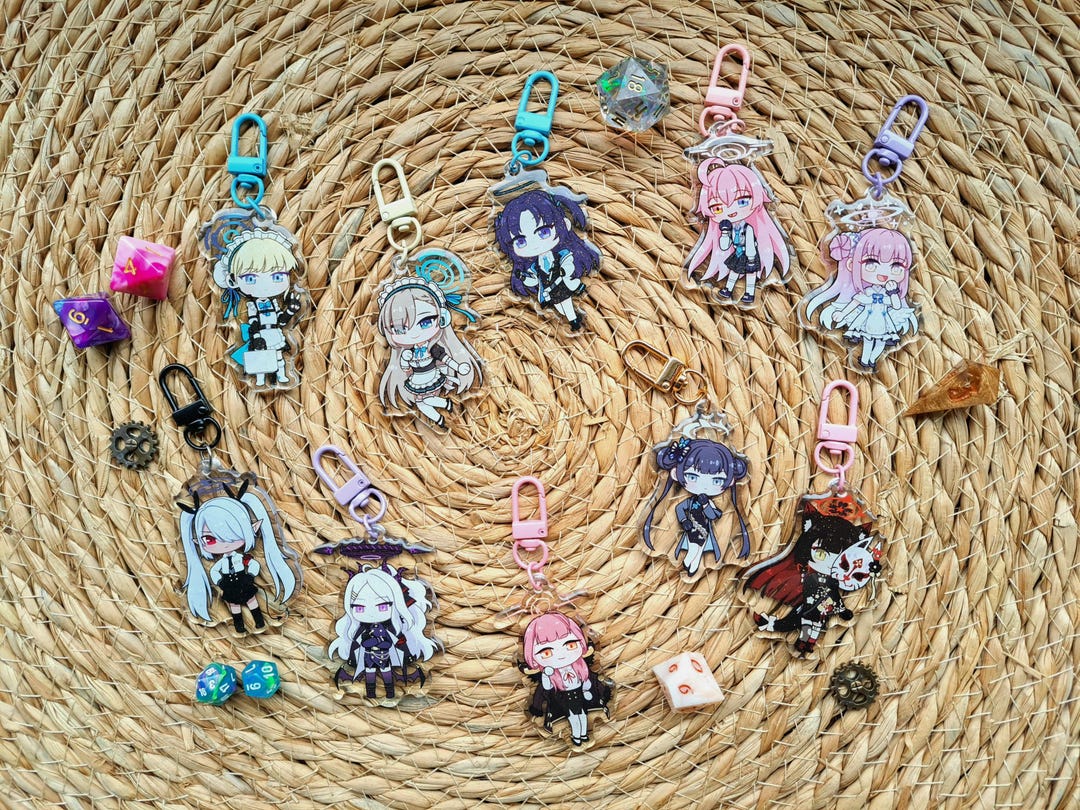 Blue Archive Glitter Epoxy Charm, Anime Keychain (2.5") - Etsy