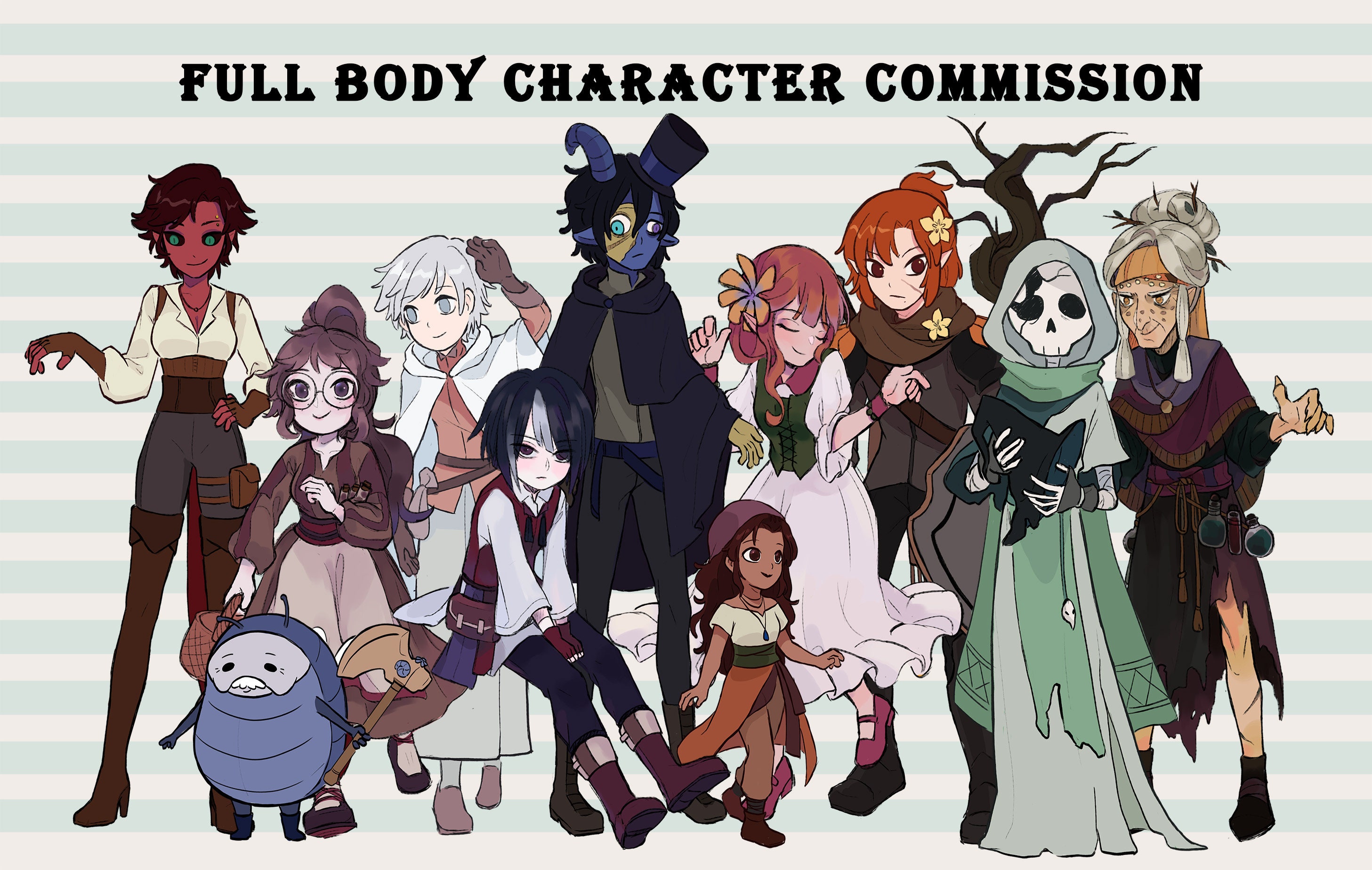 Character Full Body Custom Art Commission DND Character - Etsy