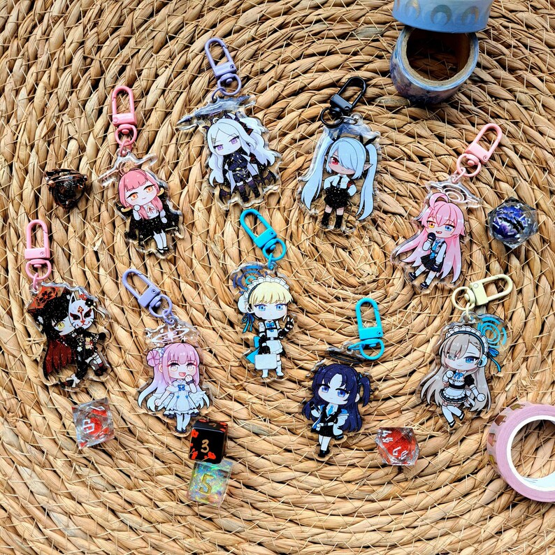 Blue Archive Glitter Epoxy Charm, Anime Keychain (2.5") - Etsy