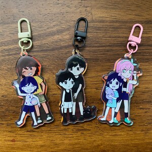 Omori 2.5" Rainbow Holo Acrylic Charms (omori, Basil, Mari, Aubrey, Kel ...