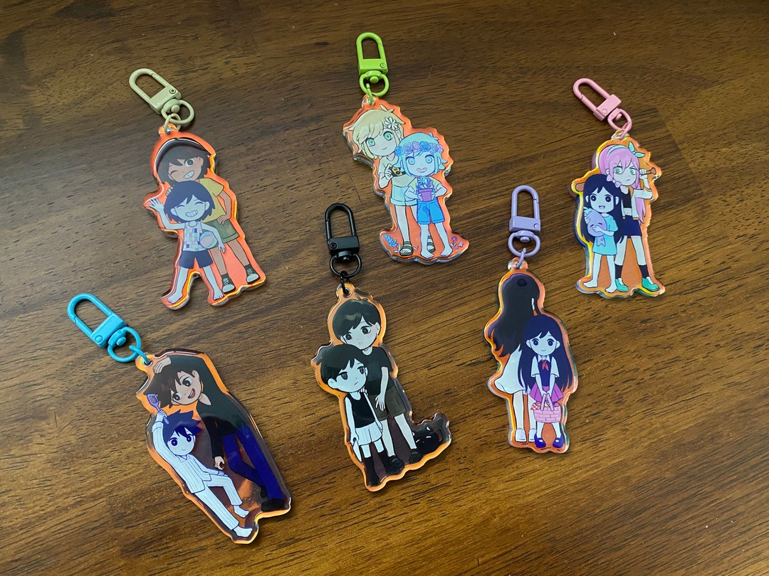 Omori 2.5" Rainbow Holo Acrylic Charms (omori, Basil, Mari, Aubrey, Kel ...