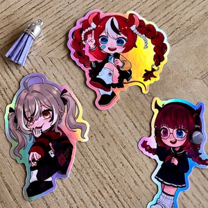 Hololive EN 8cm Holographic Sticker (calli, Bae, Irys, Mumei, Kronii ...