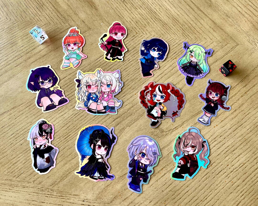 Hololive EN 8cm Holographic Sticker (calli, Bae, Irys, Mumei, Kronii ...