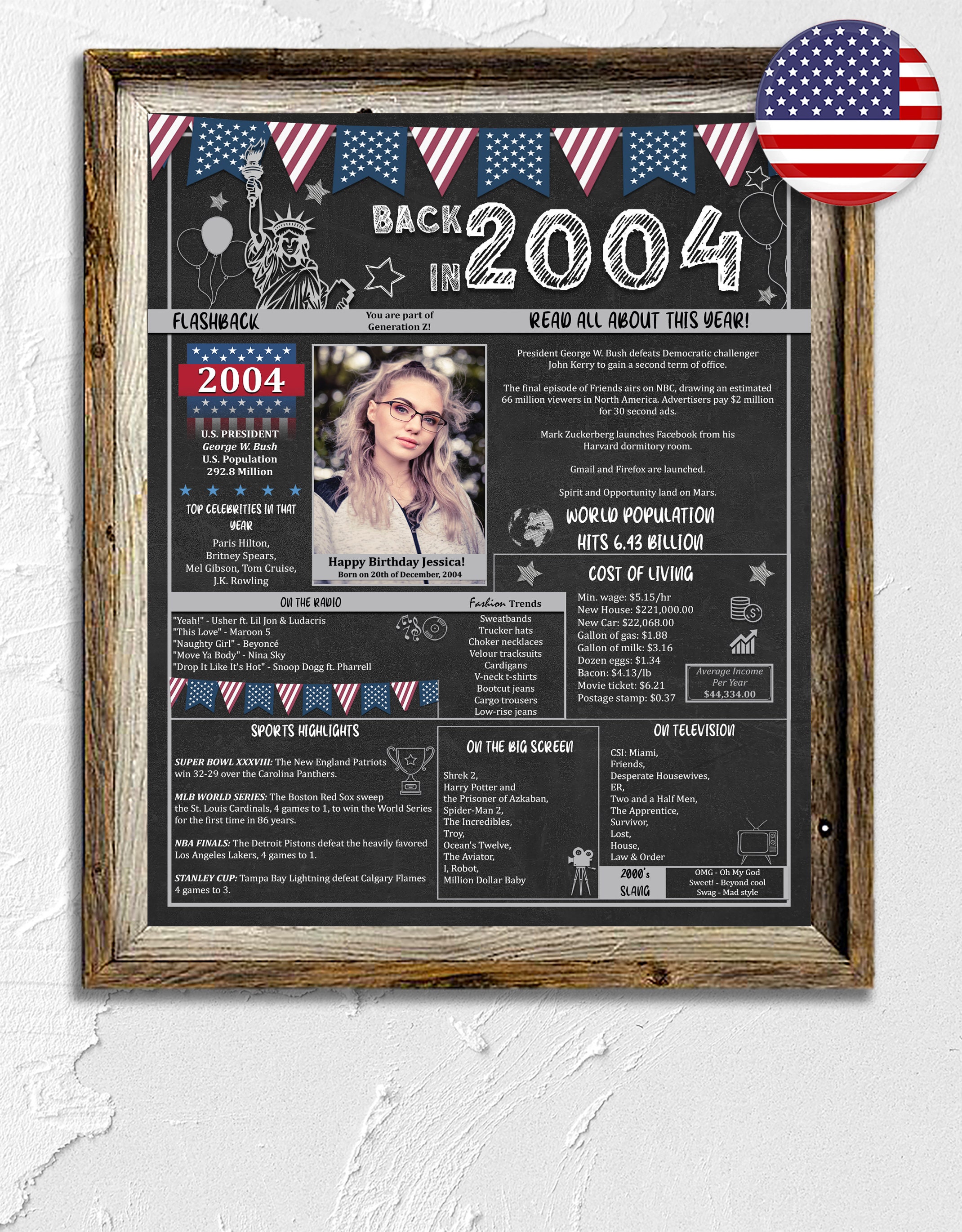 18th Birthday Poster What Happened in 2004 18th Birthday | Etsy
