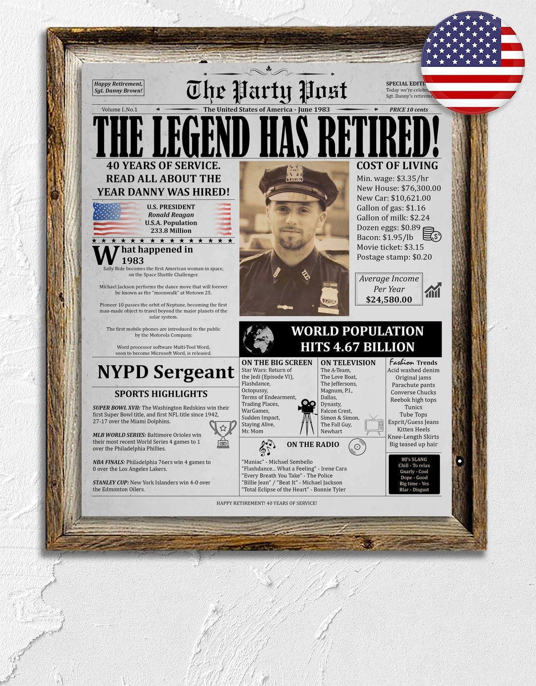 Personalized Retirement Gift for Men or Women Retirement Newspaper ...