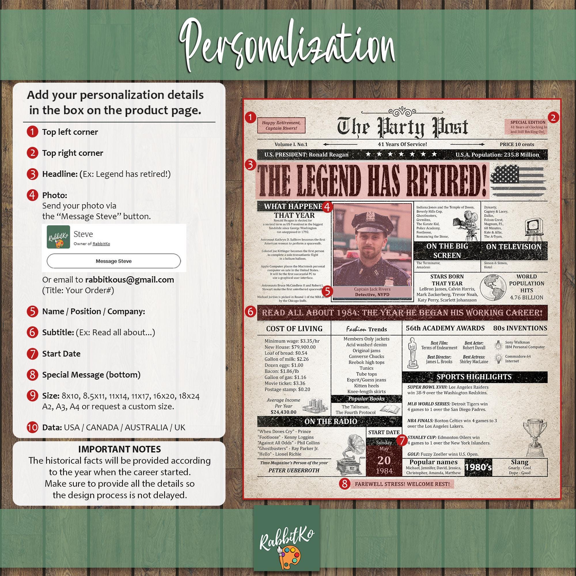 Retirement Gift for Men or Women, Retirement Newspaper Poster, Farewell ...