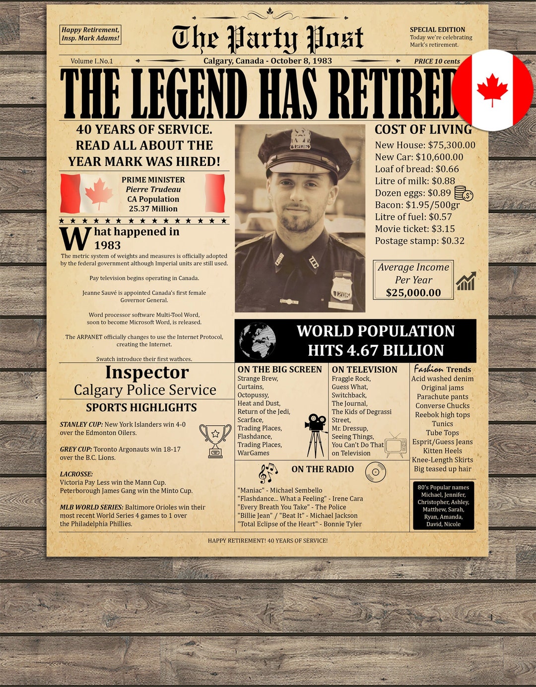 Retirement Newspaper, Retirement Gifts for Men or Woman, Retirement ...