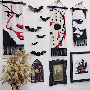 Horror Macrame Wall Hanging: Slasher Movie Decor - Etsy