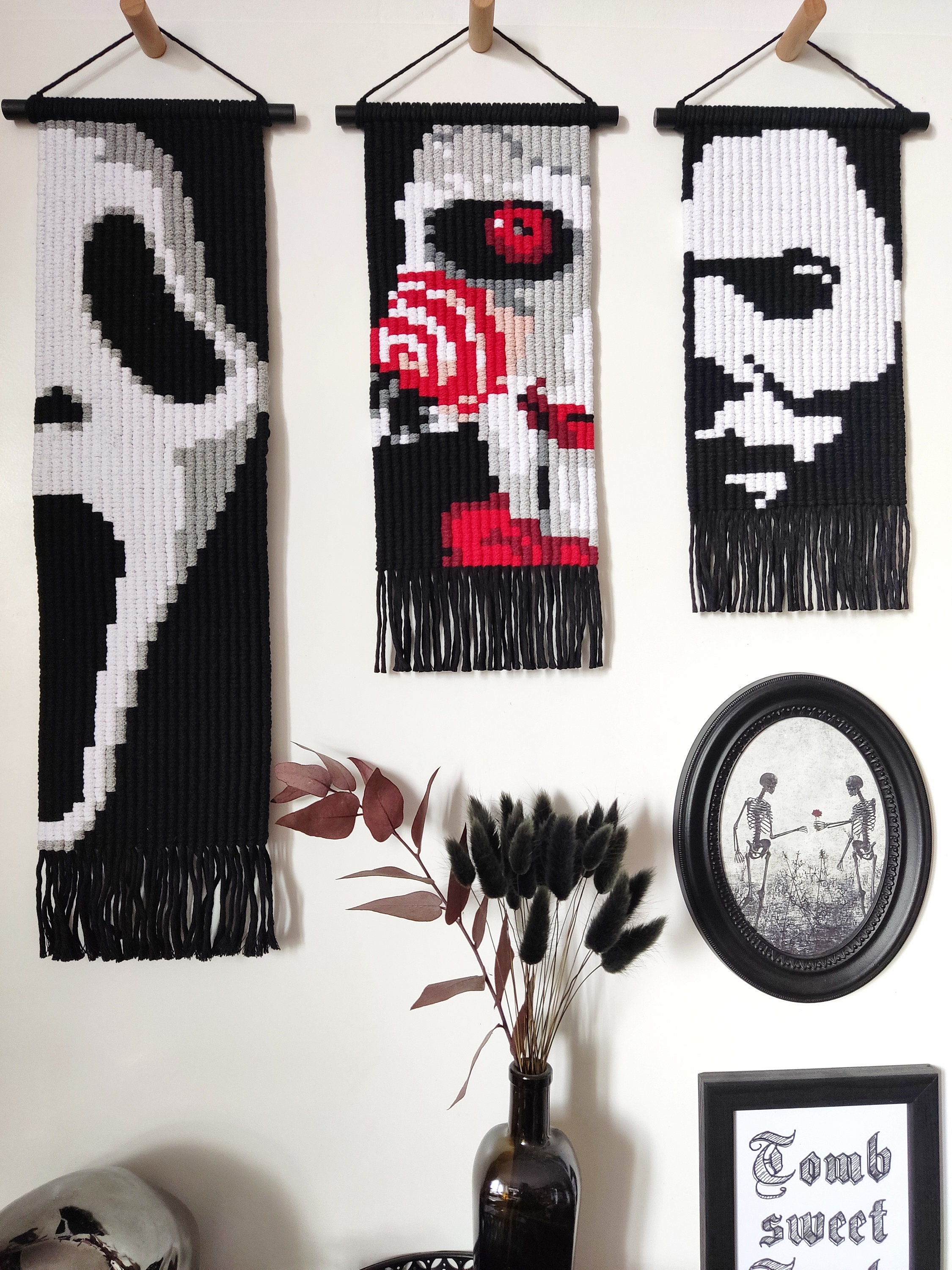 Handcrafted Horror Macrame Wall Hanging: Gothic Home Decor - Etsy