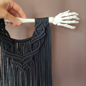Skeleton Hand Black Macrame Wall Hanging: Gothic Spooky Decor - Etsy