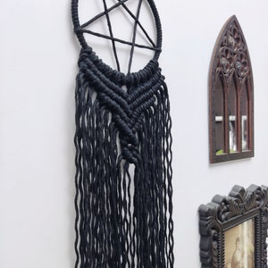 Black Inverted Pentagram Wall Hanging, Pentacle Wall Decor, Gothic ...