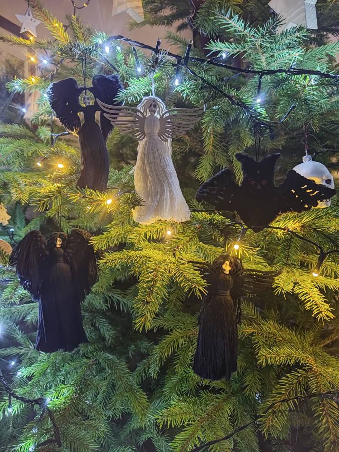 Set of 2 Macrame Skull Angels Skull Wall Decor Angel - Etsy