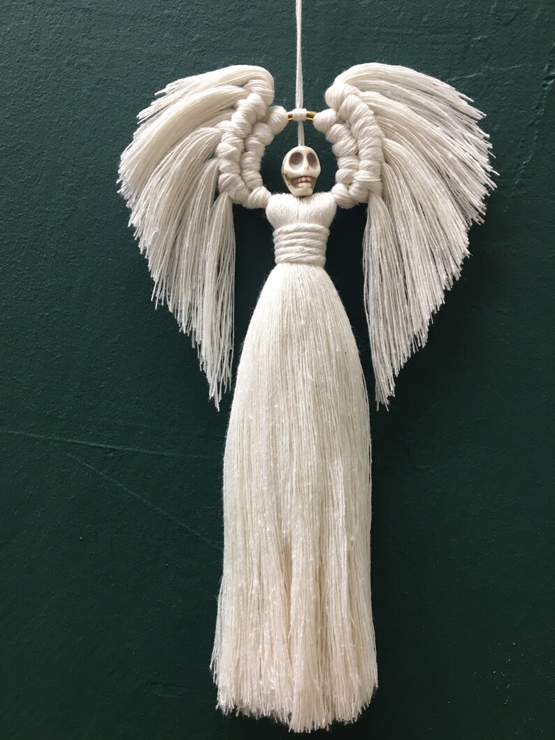 Macrame Pure Angel Macrame Angel Ornament Gothic Gift Skull - Etsy ...