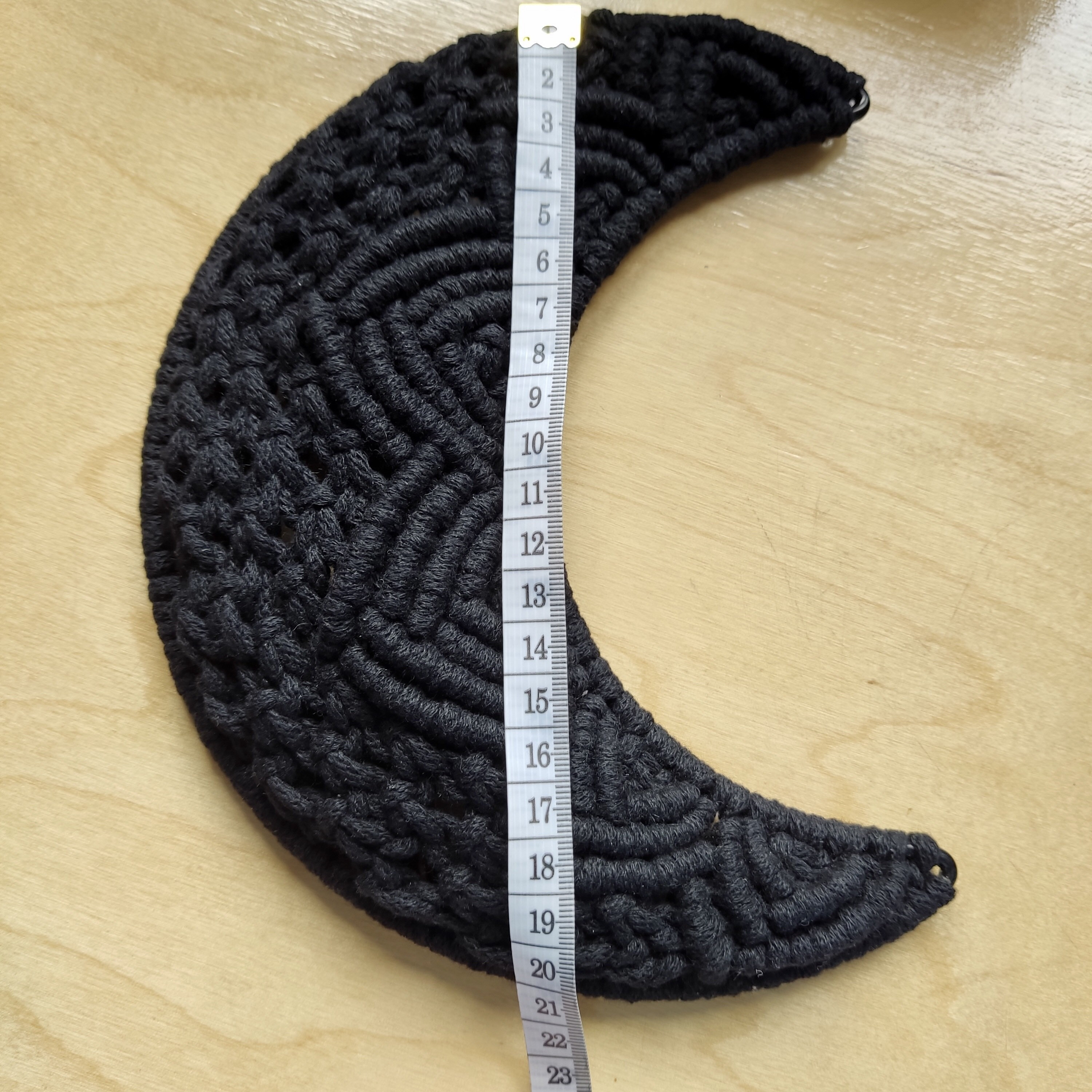 Black Macrame Crescent Moon wall decor Crescent Moon home | Etsy