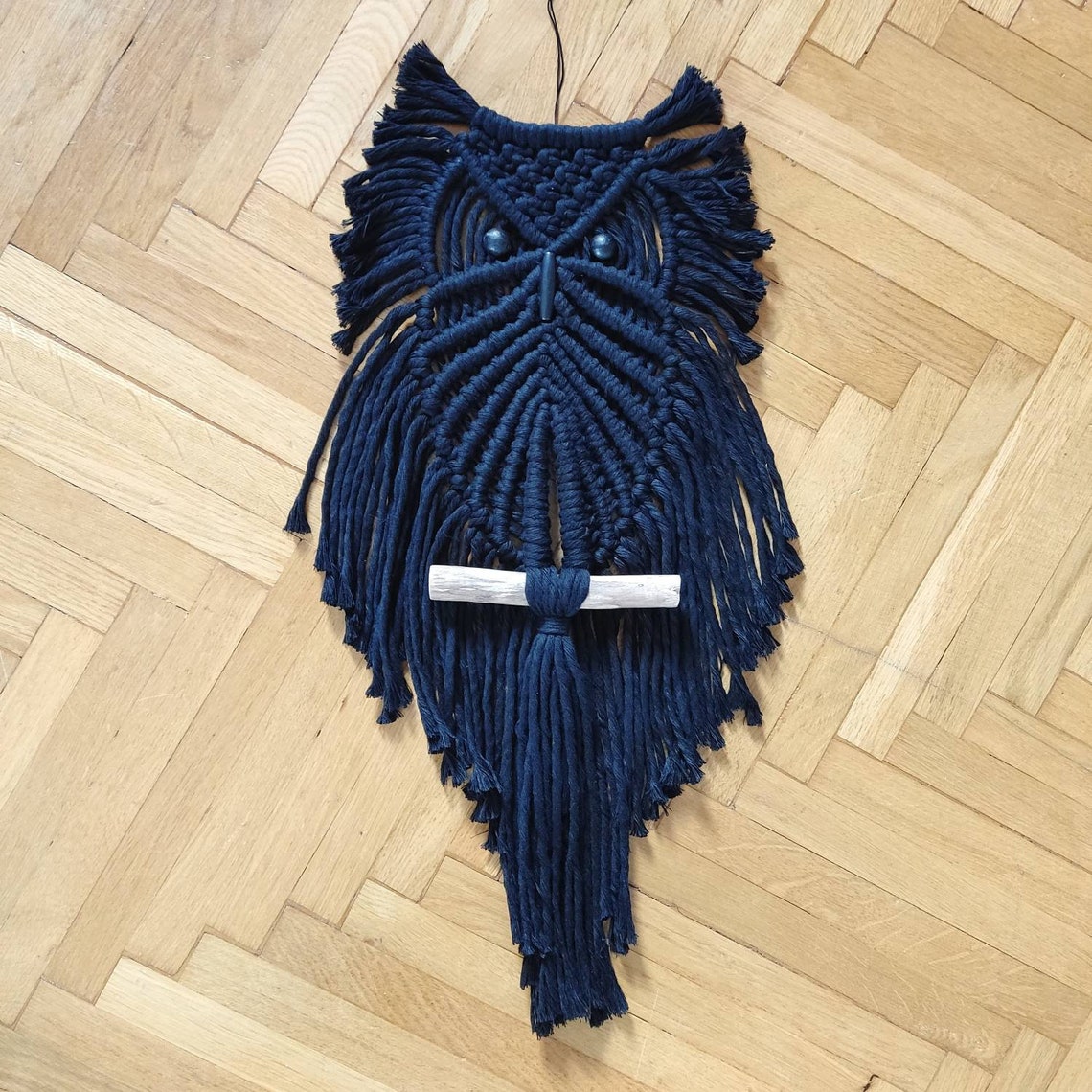 Black Macrame Owl Black Macrame Wall Hanging - Etsy
