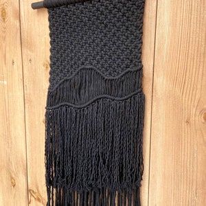Minimalist Modern Black Macrame Wall Hanging, Macrame Home Decor ...