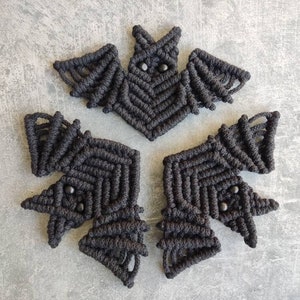 Small Bat Macrame Decor, Car Mirror Charm, Gothic Wall Decor, Gothic ...