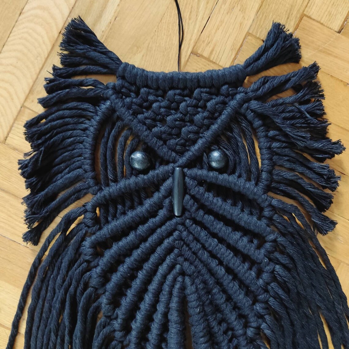 Black Macrame Owl Black Macrame Wall Hanging - Etsy