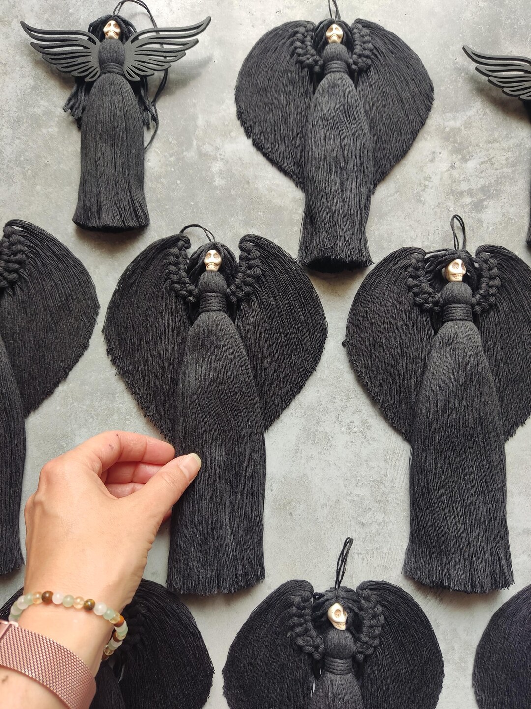 The Goddess of Darkness Macrame Ornament, Gothic Wall Decor, Gothic ...