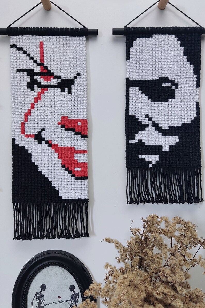 Horror Macrame Wall Hanging: Spooky Home Decor - Etsy