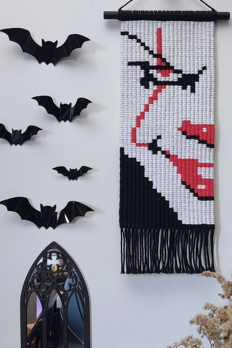 Horror Macrame Wall Hanging: Spooky Home Decor - Etsy