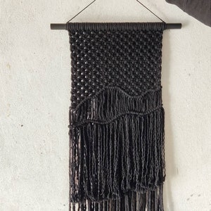 Minimalist Modern Black Macrame Wall Hanging, Macrame Home Decor ...